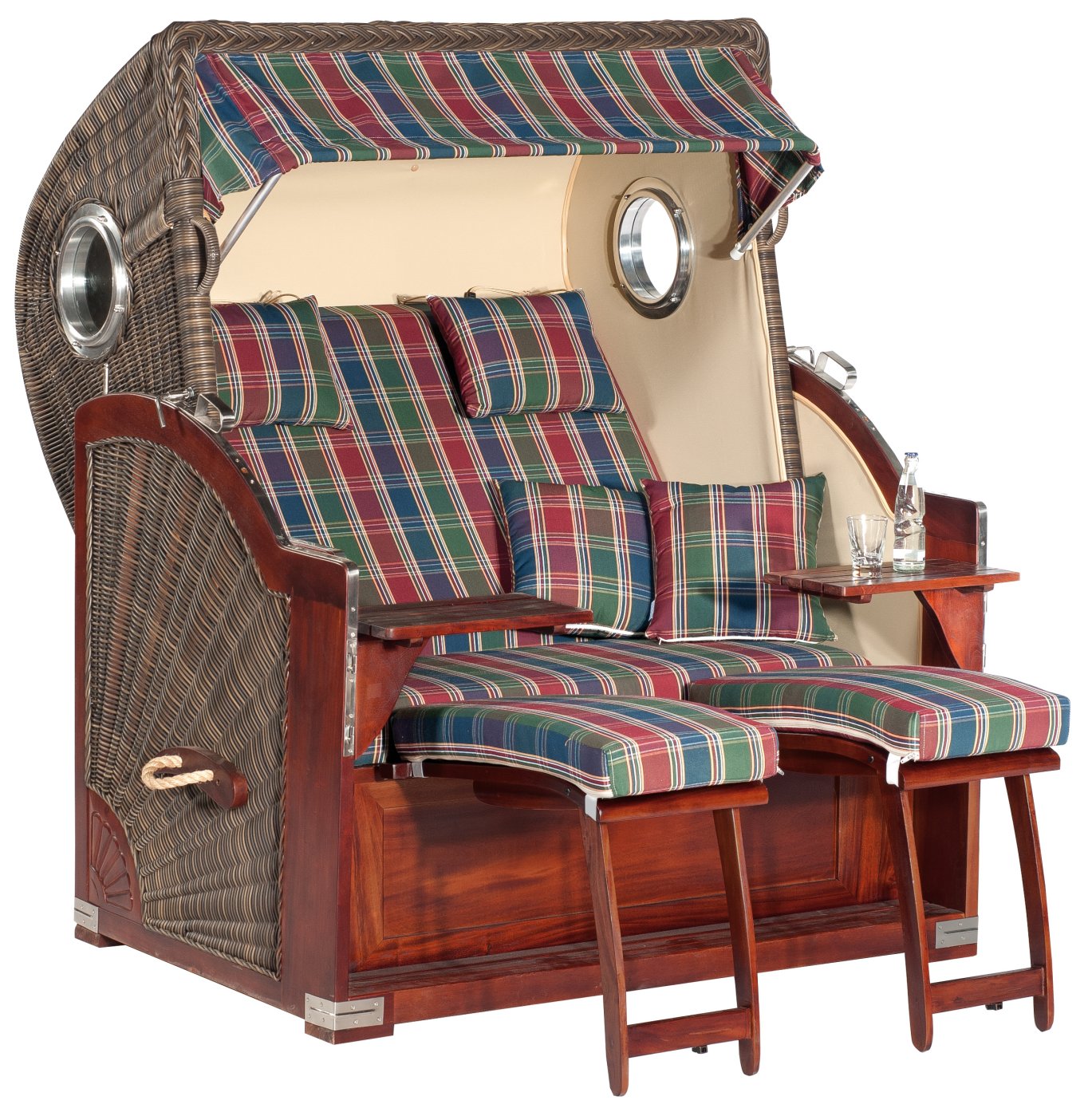 Zweisitzer-Ostsee-Strandkorb witterungsbeständig fertig montiert geliefert